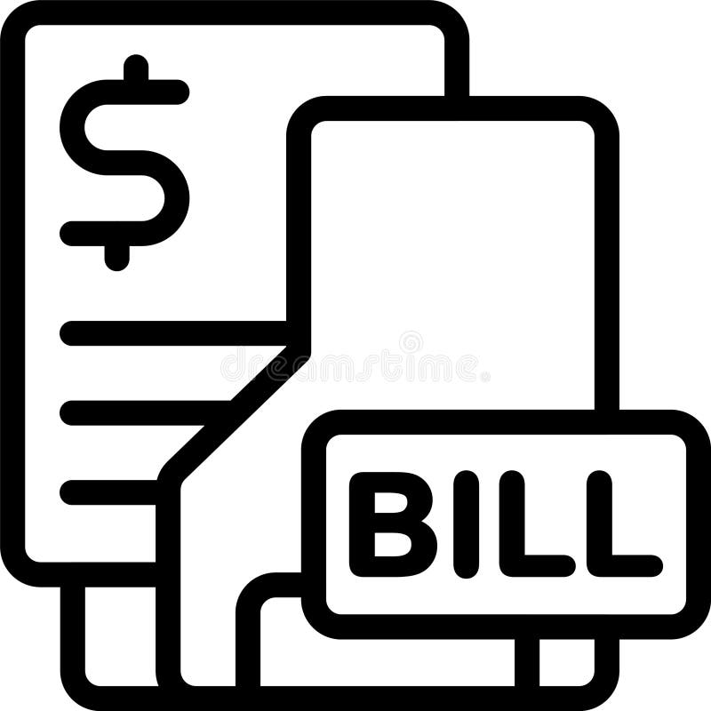 Invoice Folder Vector Icon stock vector. Illustration of receipts ...