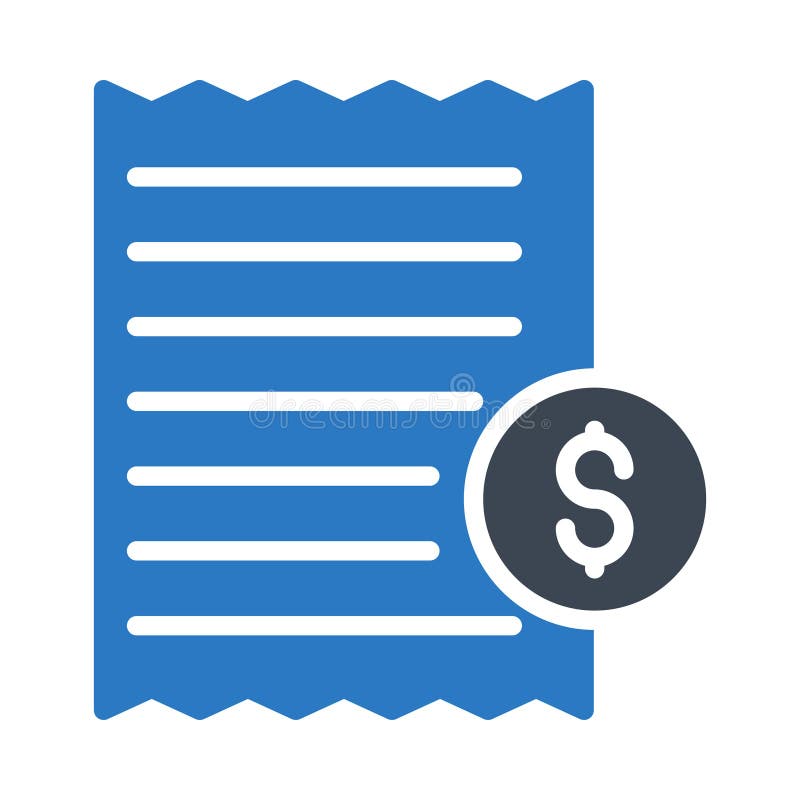 Invoice Flat Glyph Icons stock illustration. Illustration of contract ...