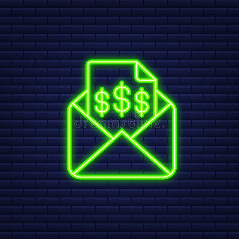 Invoice Icon , Email Message Received with Bill Document, Flat Style ... Invoice Icon , Email Message Received with Bill Document, Flat Style ...