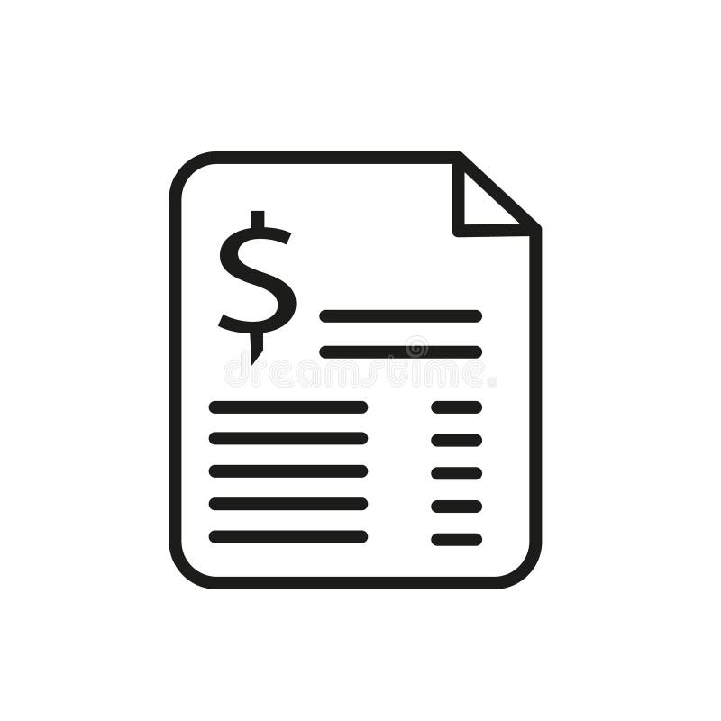 Invoice Icon Flat Line Symbol Set Stock Vector - Illustration of vector ...