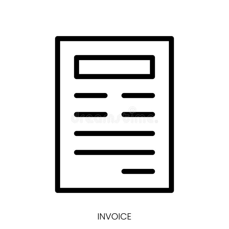 Invoice Icon. Line Art Style Design Isolated on White Background Stock ...