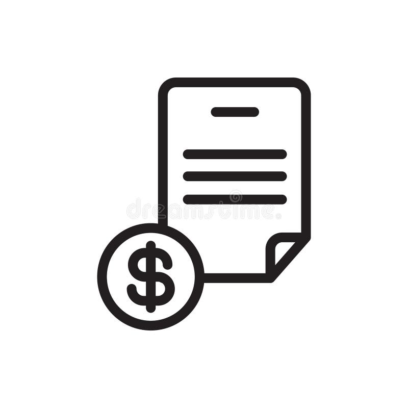 Invoice Icon Outline Vector for Web Ui Stock Vector - Illustration of ...