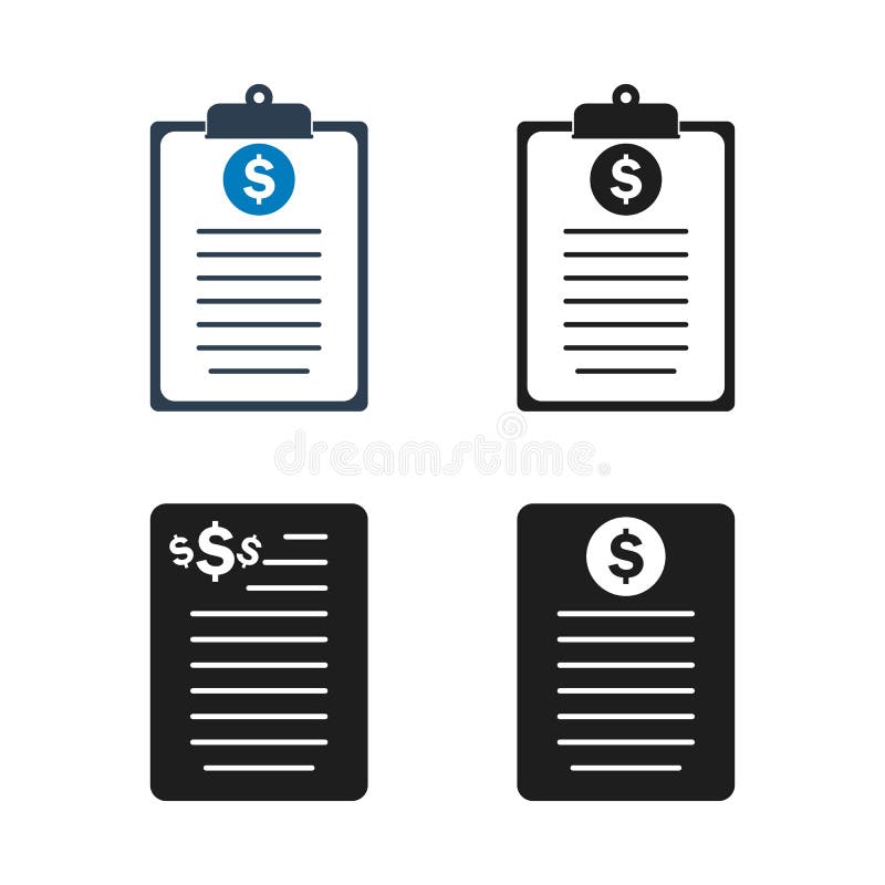 Invoice Icon Set. stock vector. Illustration of money - 162223122