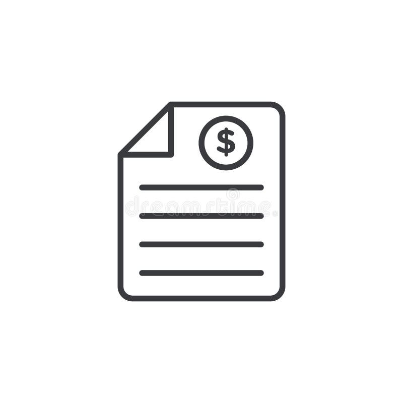 Invoice Icon Set. Pay Tax Receipt Vector Symbol. Order Total Bill Paper ...