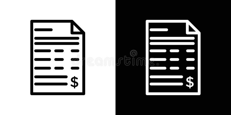Invoice Icon Vector Set on White Background Stock Illustration ...