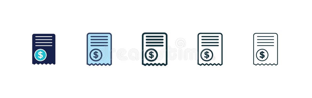 Invoice Icon Vector Set on White Background Stock Vector - Illustration ...