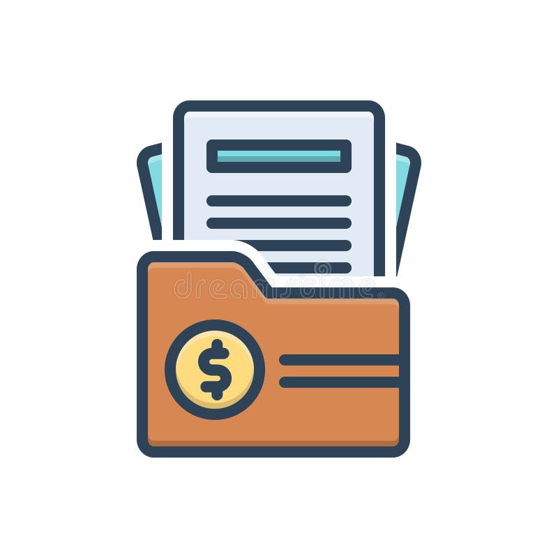 Color Illustration Icon for Invoice, Statement and Document Stock ...