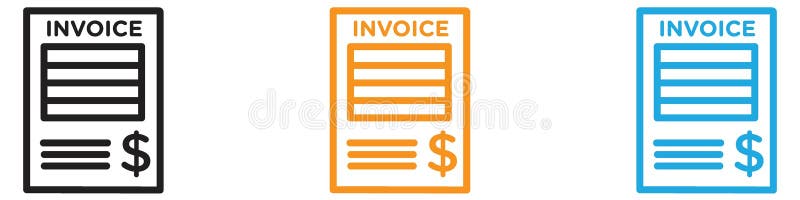 Invoice Icon Vector Logo Set Collection for Web App Ui Stock Vector ...