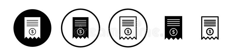 Invoice Icon Set. Pay Tax Receipt Vector Symbol. Order Total Bill Paper ...