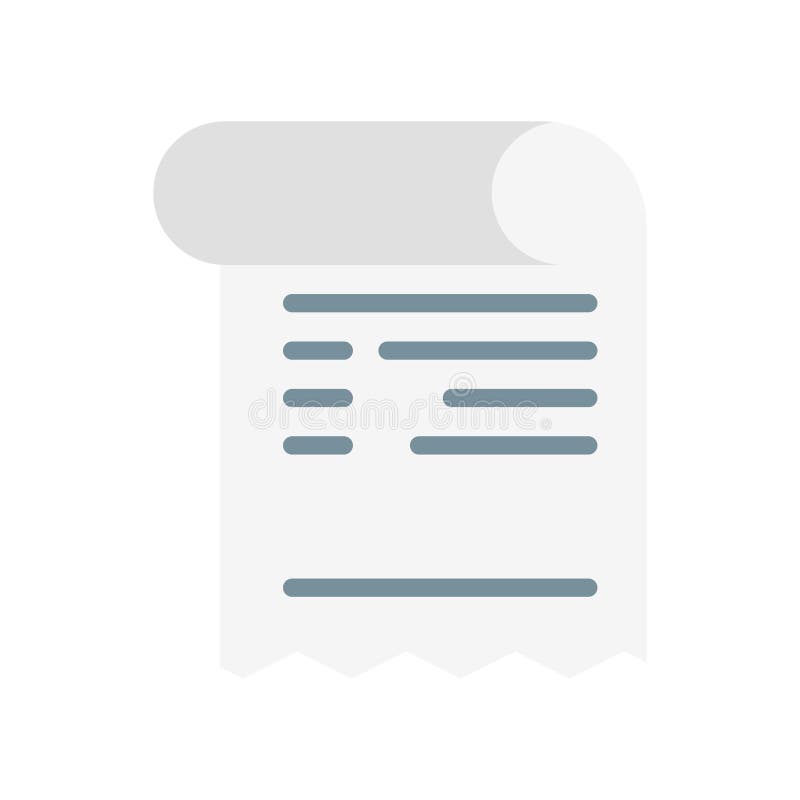 Receipt Icon Vector Sign and Symbol Isolated on White Background Stock ...