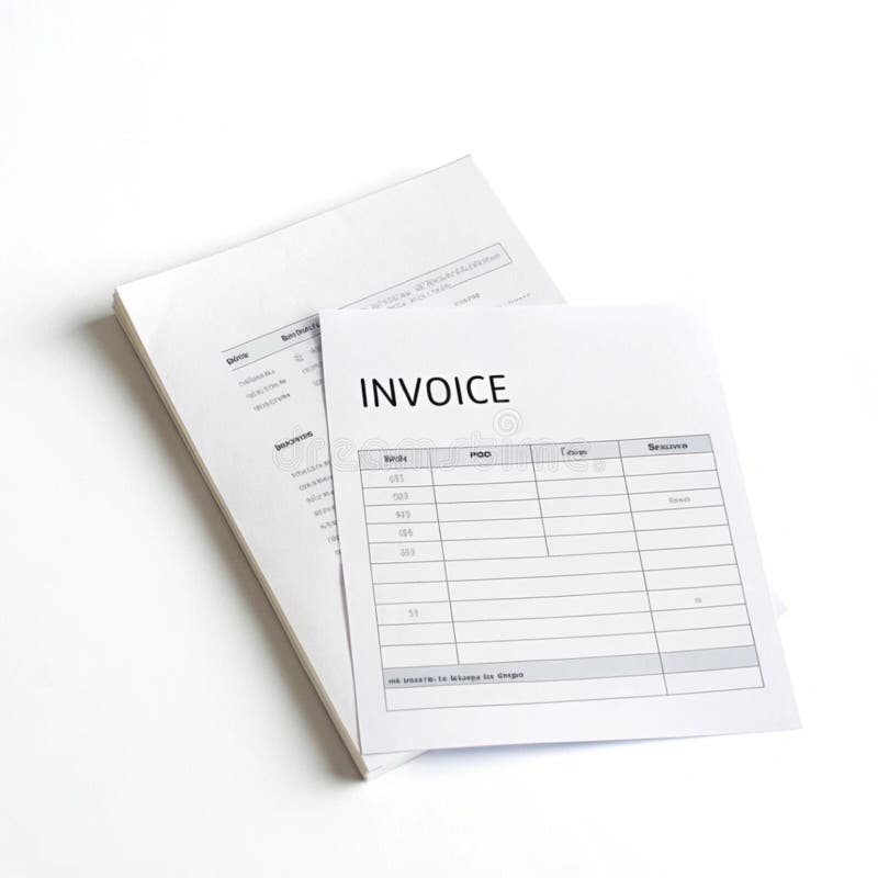 PSD Invoice Isolated on White Background Stock Illustration ...