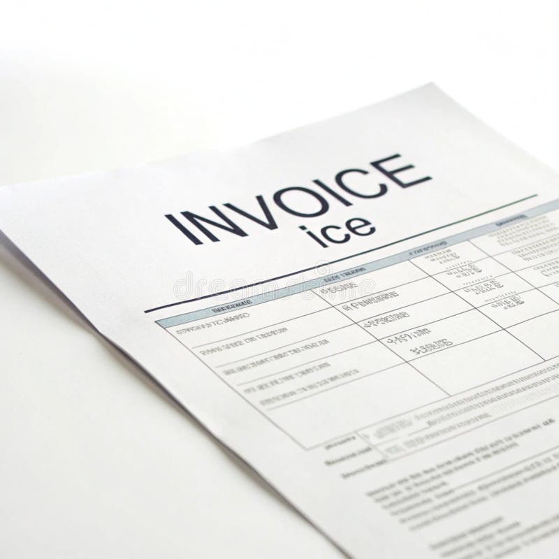 PSD Invoice Isolated on White Background Stock Illustration ...