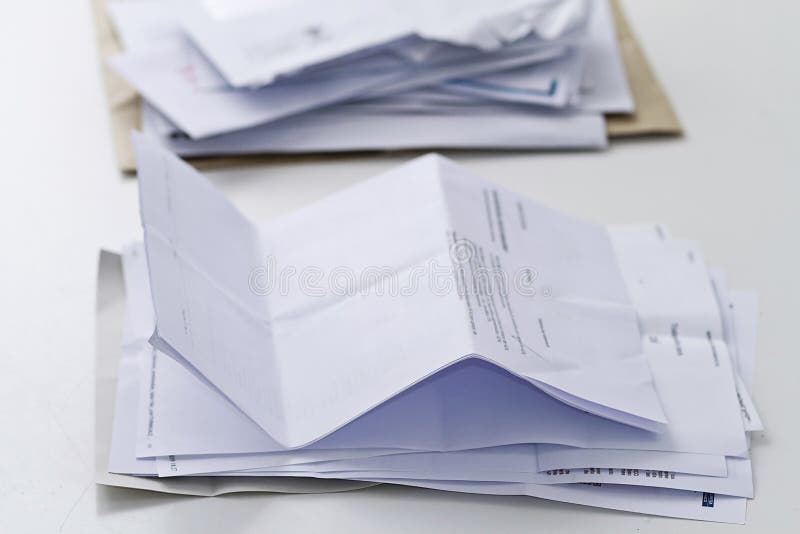 Invoice Letters on the Desk Stock Photo - Image of accumulation ...