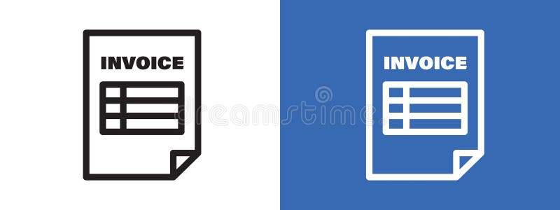 Invoice Logo Sign Set Vector Outline Stock Vector - Illustration of ...