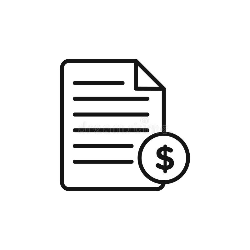 Invoice Logo Sign Vector Outline Stock Vector - Illustration of account ...