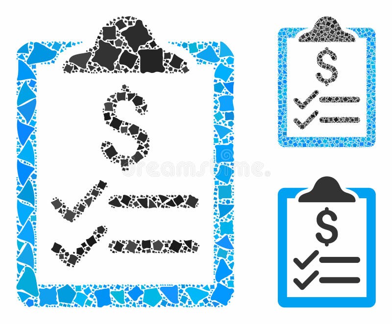 Invoice Pad Composition Icon of Inequal Pieces Stock Illustration ...