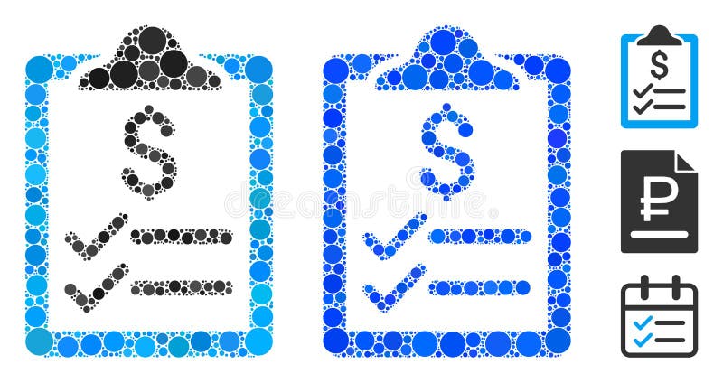 Invoice Pad Mosaic Icon of Circle Dots Stock Vector - Illustration of ...