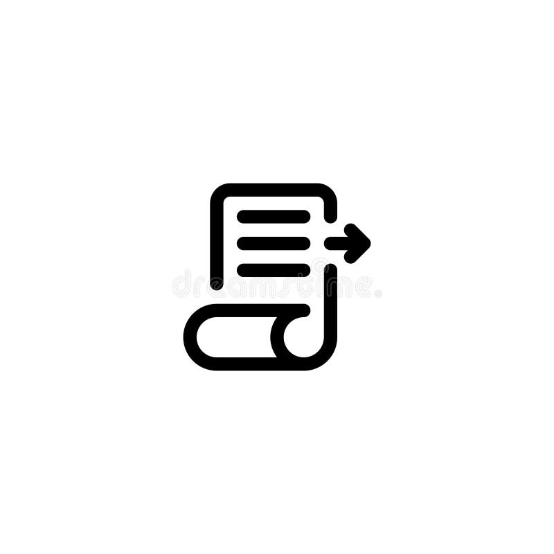 Invoice Paper Document Outline Icon, Logo, and Illustration Stock ...
