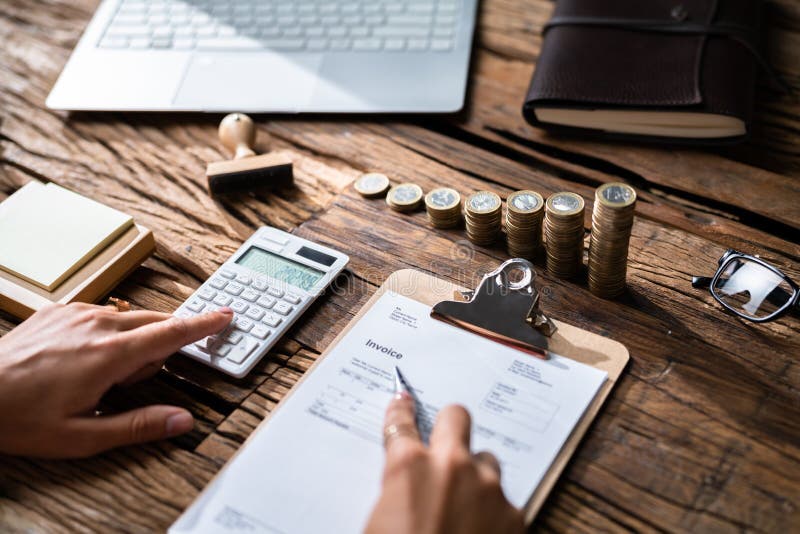 Paperwork, Money Management, Calculating Income and Expenses Stock ...