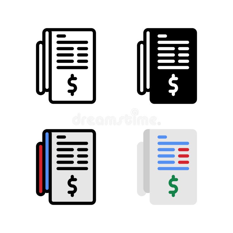 Invoice Payment Receipt Debt Pay Icon, and Illustration Vector Stock ...