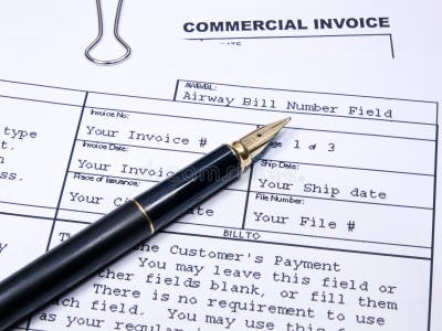 Invoice with pen stock photo. Image of invoice, budget - 19315664