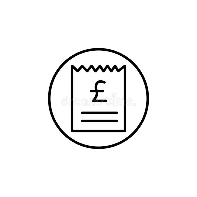 Invoice Pound Icon Thin Vector Set Stock Vector - Illustration of price ...