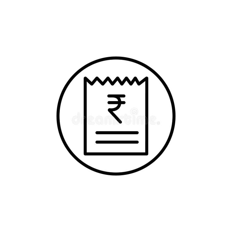 Invoice Rupee Icon Thin Vector Set Stock Vector - Illustration of ...