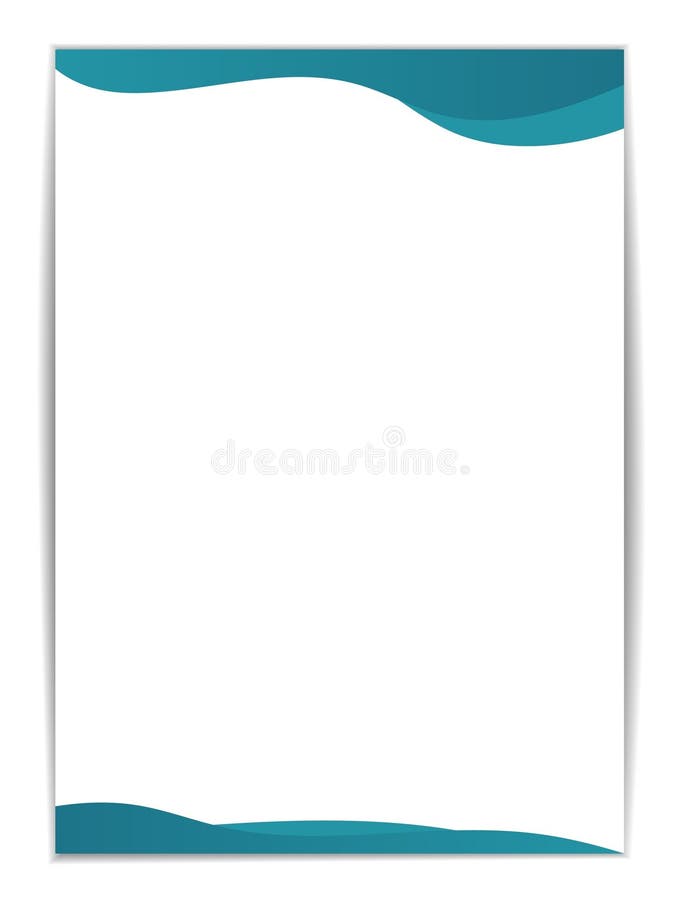 A4 Invoice Template with Minimalist Design. Border Gradient Blue Wave ...