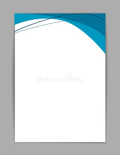 A4 Invoice Template with Minimalist Design. Border Gradient Blue Wave ...