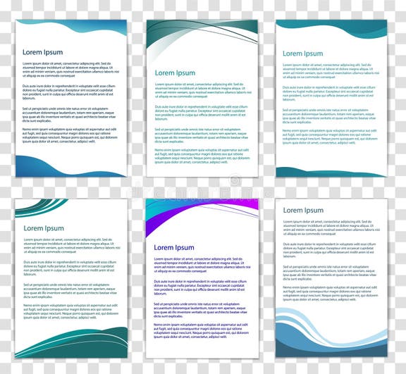 A4 Invoice Template Set, Minimalist Design. Border Gradient Blue and ...