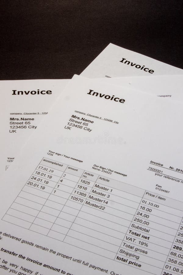 Invoice templates design stock photo. Image of text - 138902266