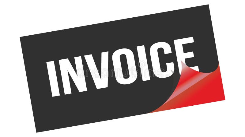 INVOICE Text on Black Red Sticker Stamp Stock Illustration ...