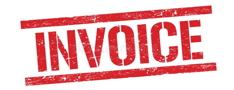 INVOICE Text on Red Vintage Lines Stamp Stock Illustration ...