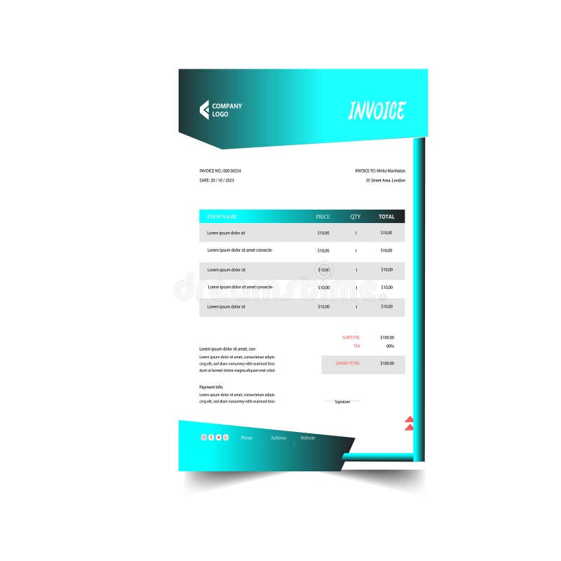 Invoice unique Design stock photo. Image of drawing - 298906182