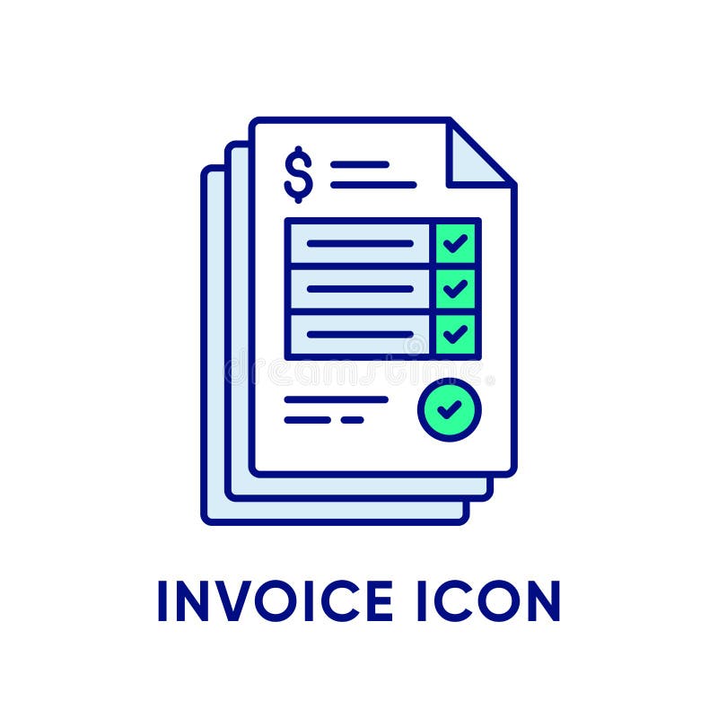 Invoice vector line icon stock illustration. Illustration of report ...