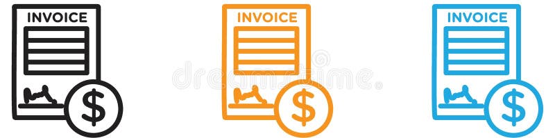 Invoice Vector Logo Set Collection for Web App Ui Stock Vector ...