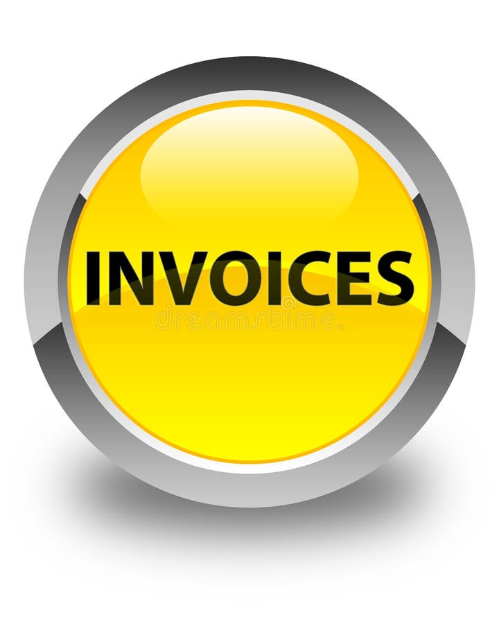 Invoices Glossy Yellow Round Button Stock Illustration - Illustration ...