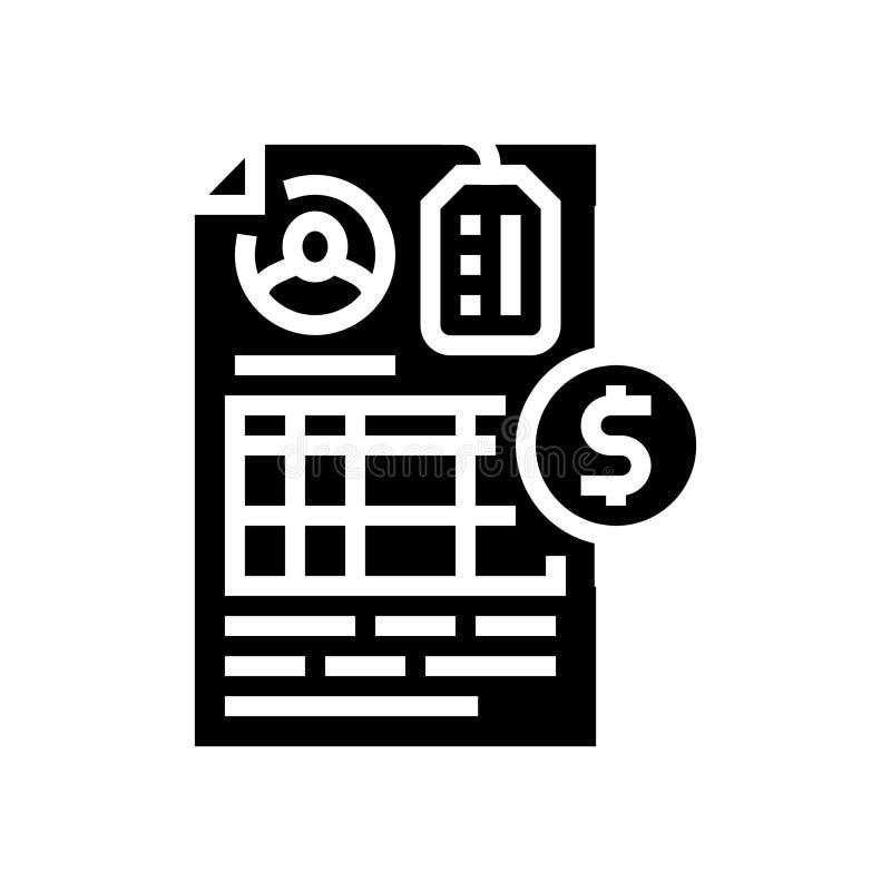 Invoicing Business Process Glyph Icon Vector Illustration Stock Vector ...