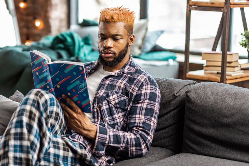 Smart Good Looking Man Looking into the Book Stock Photo - Image of ...