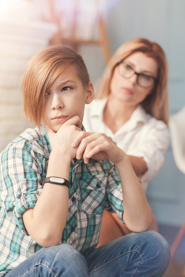 Thoughtful Teenage Boy Thinking Out His Problems Stock Image - Image of ...