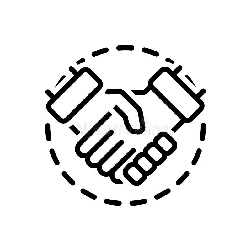 Black Line Icon for Involvement, Connivance and Settlement Stock Vector ...