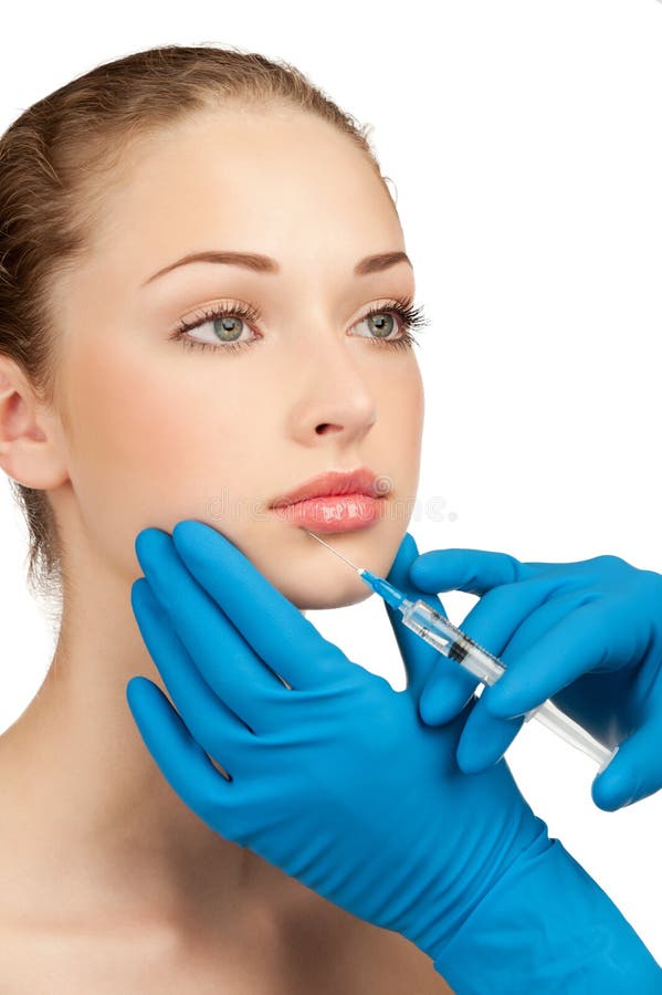 Inyección De Botox a Los Labios Imagen de archivo - Imagen de ...