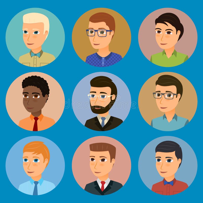 Inzameling Van Avatars Van Diverse Jonge Mensenkarakters Vector ...