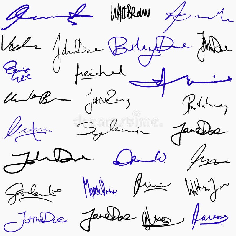 Inzameling Van Handtekeningen Vector Illustratie - Illustration of ...