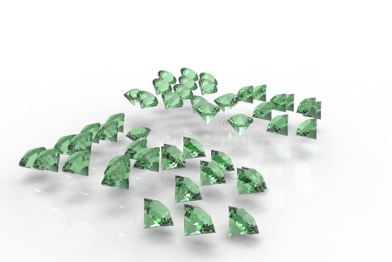 Inzameling Van Smaragd 3D Smaragden Geven Terug Stock Illustratie ...