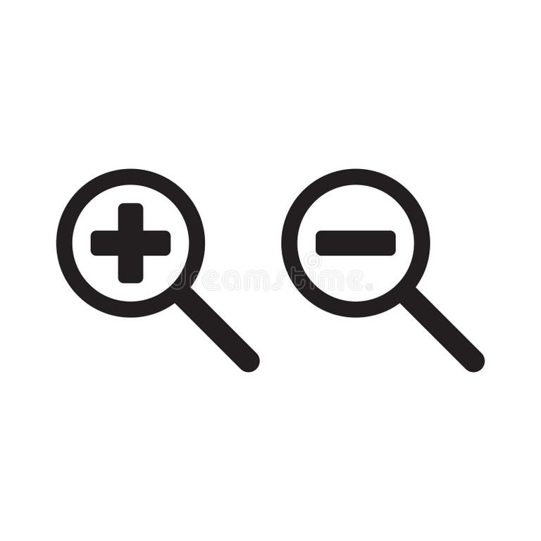 Inzoomen En Uitzoomen De Vector Van Het Vergrootglaspictogram Stock ...