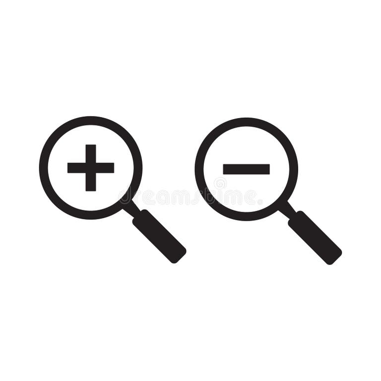 Inzoomen En Uitzoomen De Vector Van Het Vergrootglaspictogram Stock ...