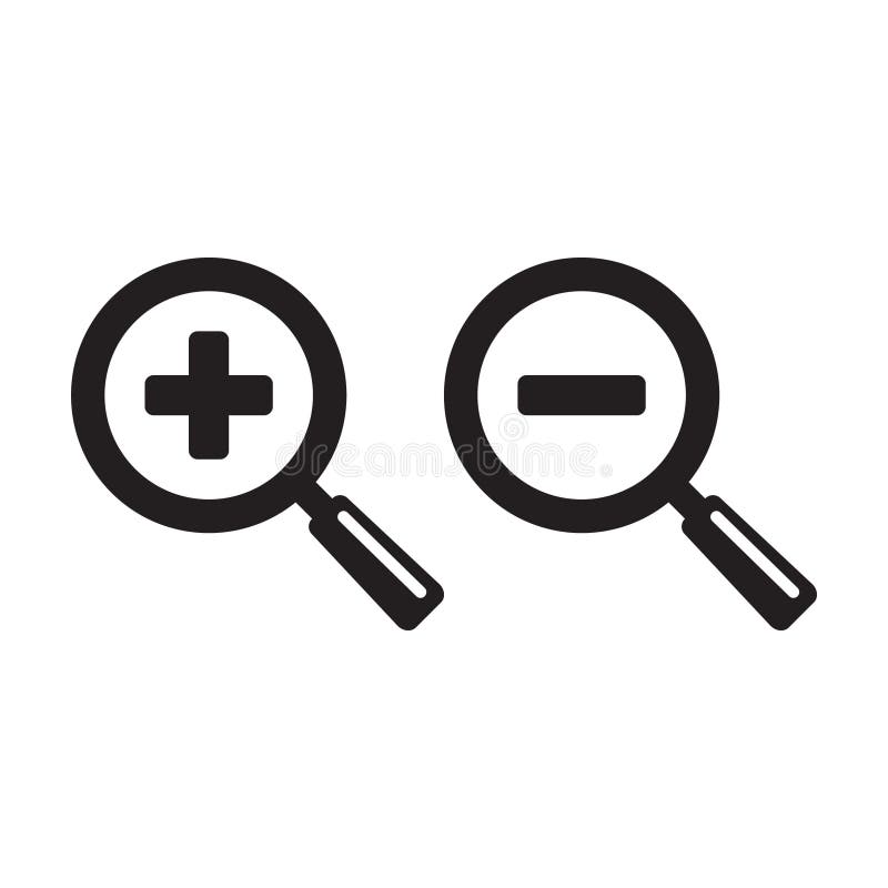 Inzoomen En Uitzoomen De Vector Van Het Vergrootglaspictogram Vector ...