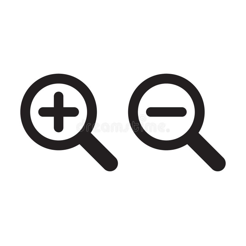 Inzoomen En Uitzoomen De Vector Van Het Vergrootglaspictogram Vector ...