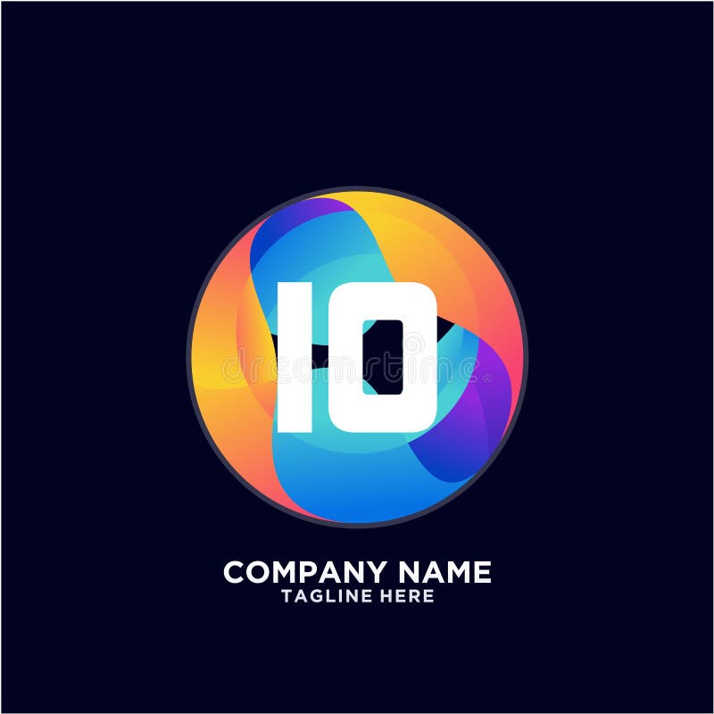 IO Initial Logo with Colorful Circle Template Vector Stock Vector ...